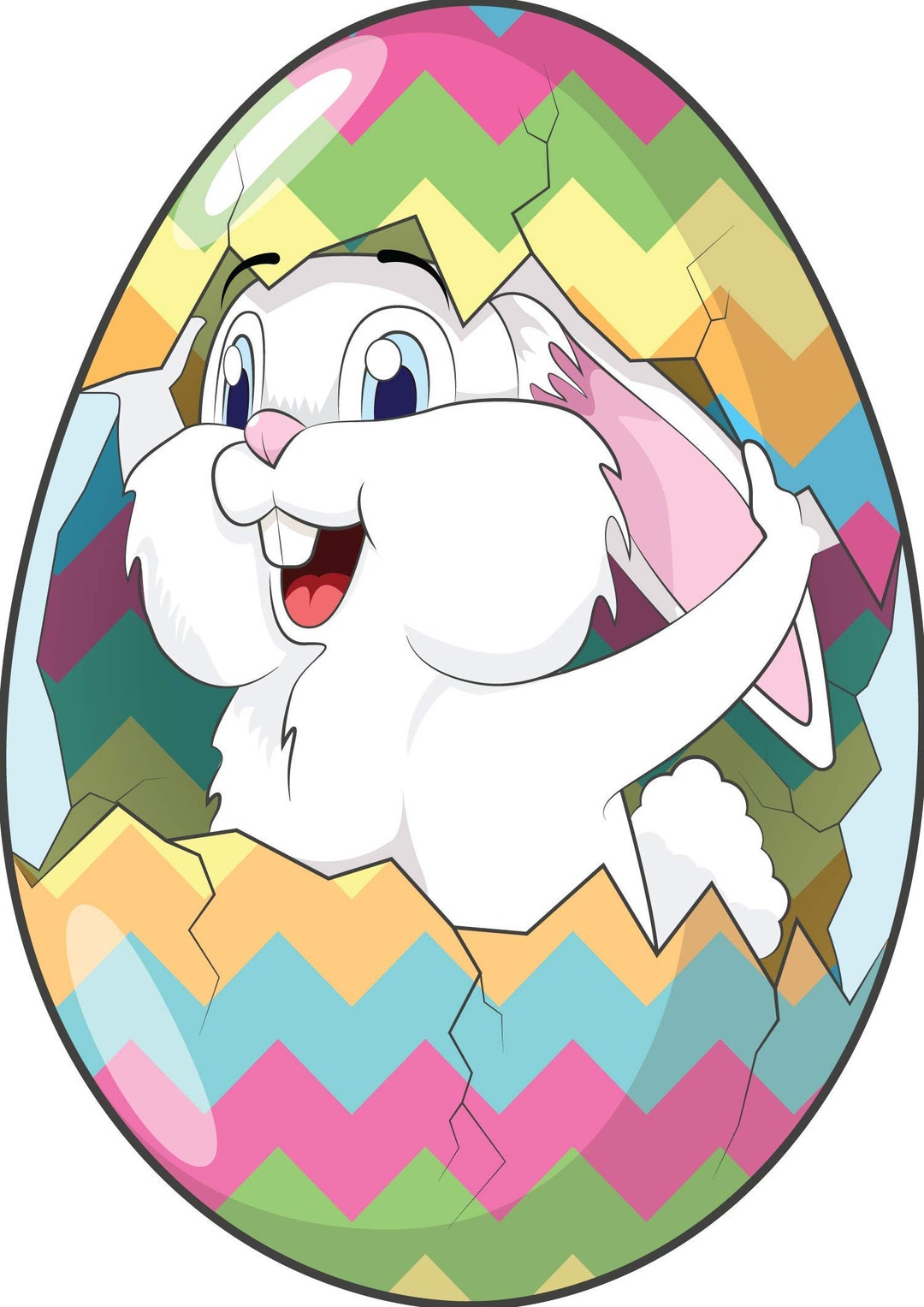 Happy Easter Bunny and Egg Magnet, Garage, Lockers, and Refrigerator ...