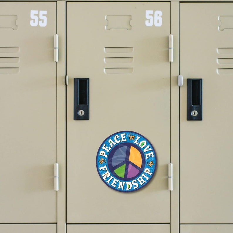 Peace, Love, Friendship Car Magnet Hippy Magnetic Decal for Locker or ...