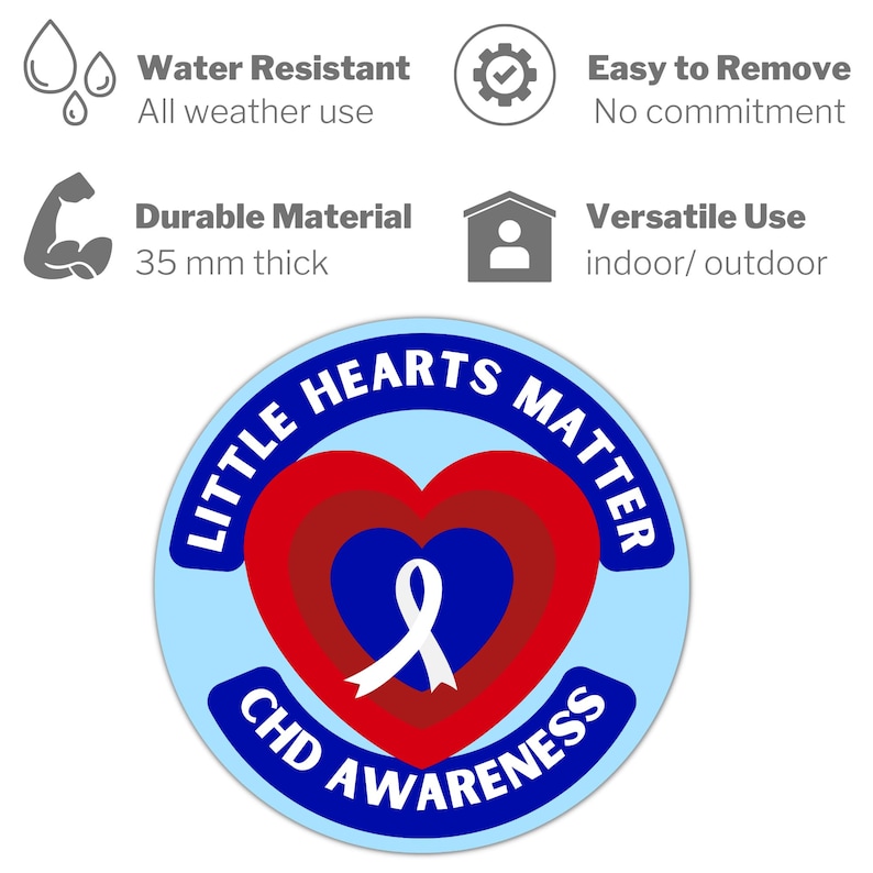 CHD Awareness Car Decal, Little Hearts Matter Congenital Heart Disease ...