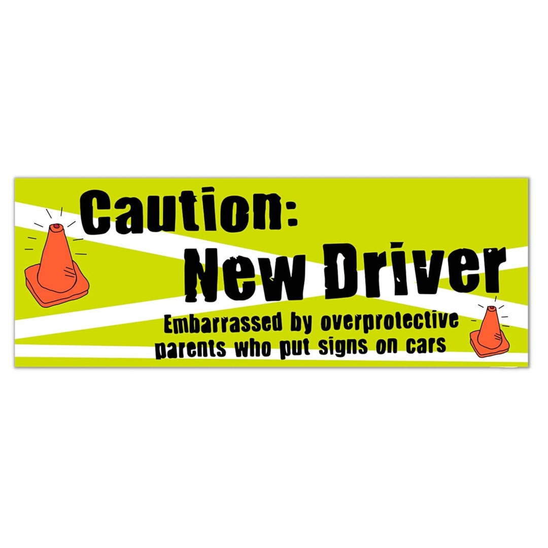 Caution New Driver Car Magnet, Funny Joke Auto Decal for Beginner ...