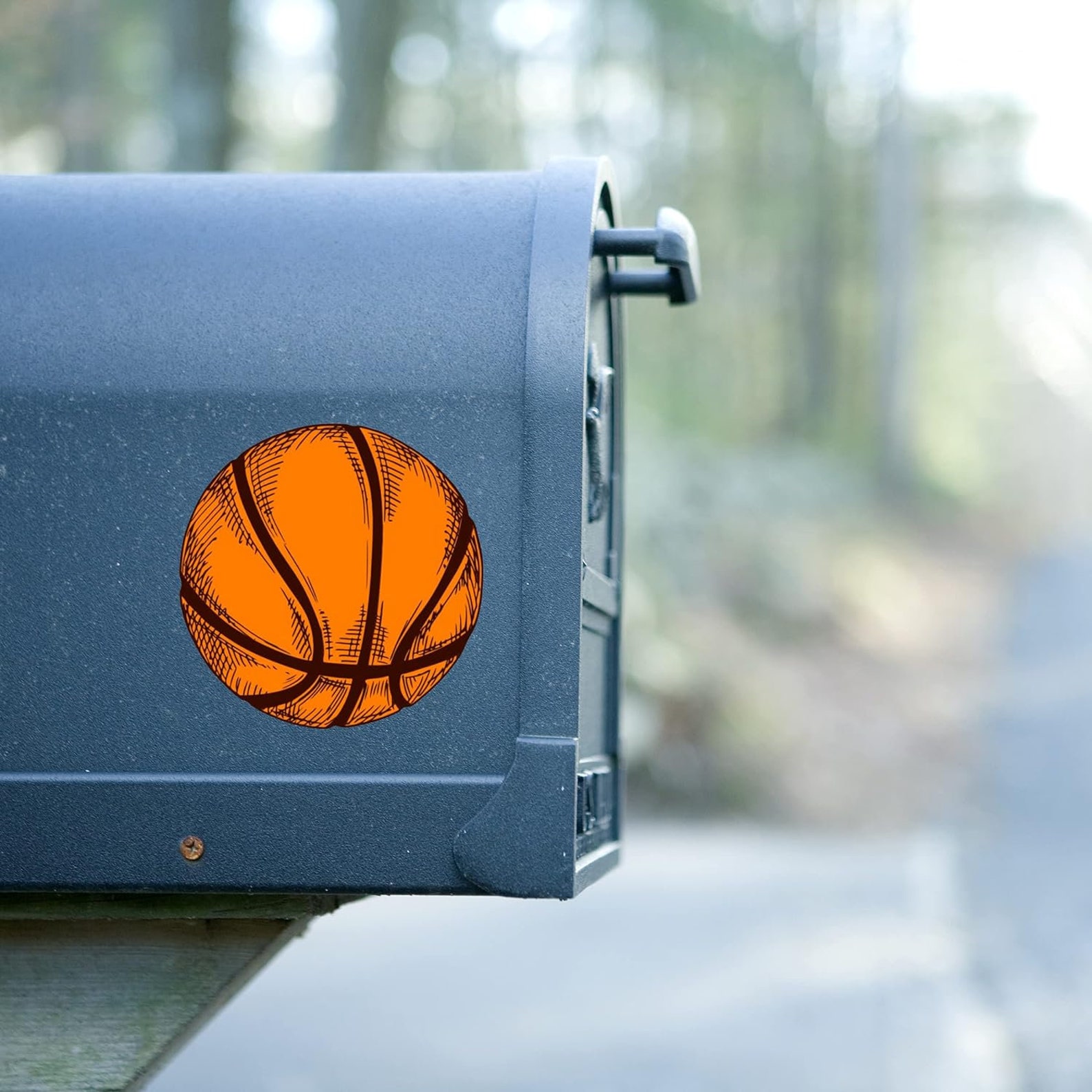 Hand Sketched Basketball Car Magnet, Round Magnetic Decal for Lockers ...