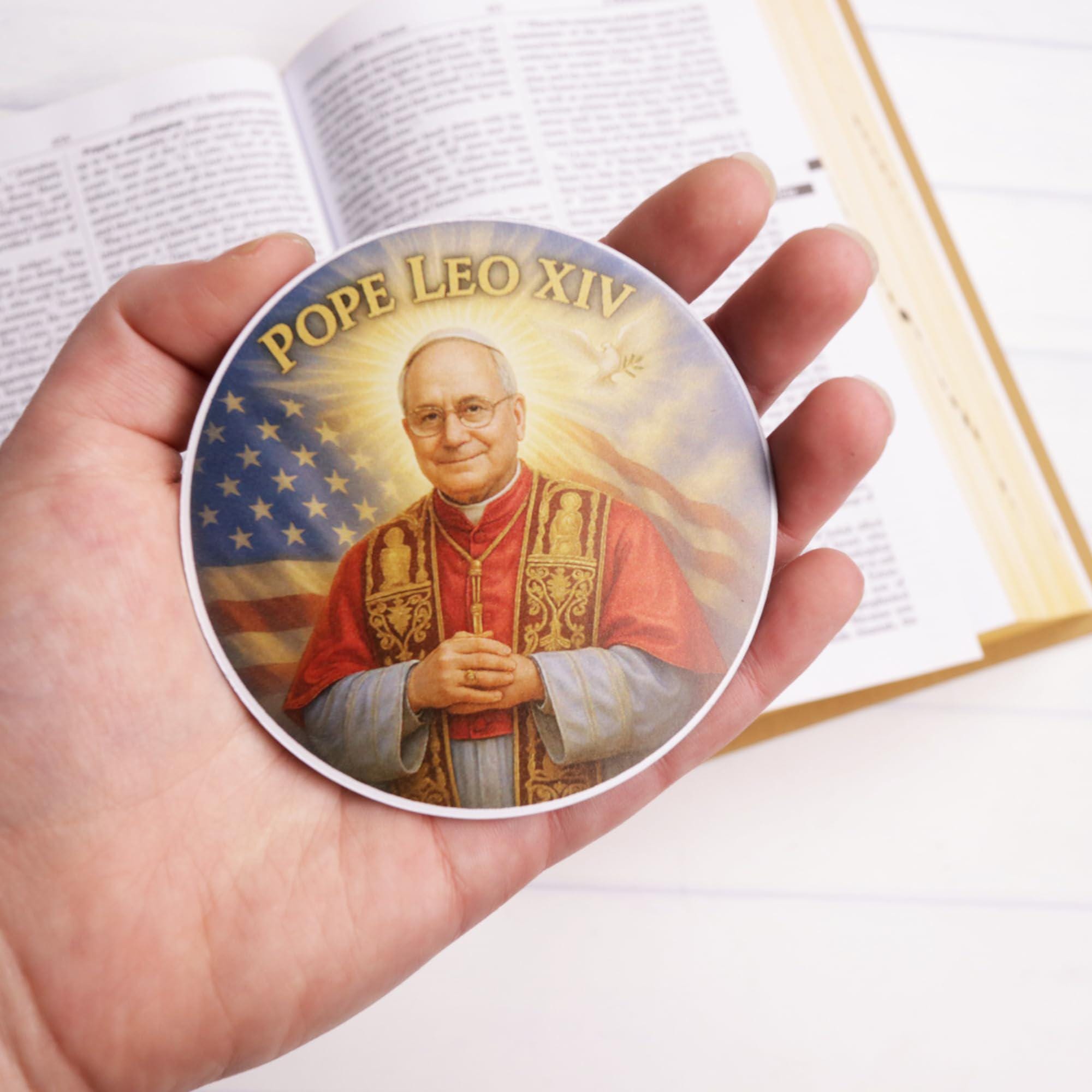 New Pope Leo XIV Divine Portrait Magnets, Religious Magnetic Accessory ...