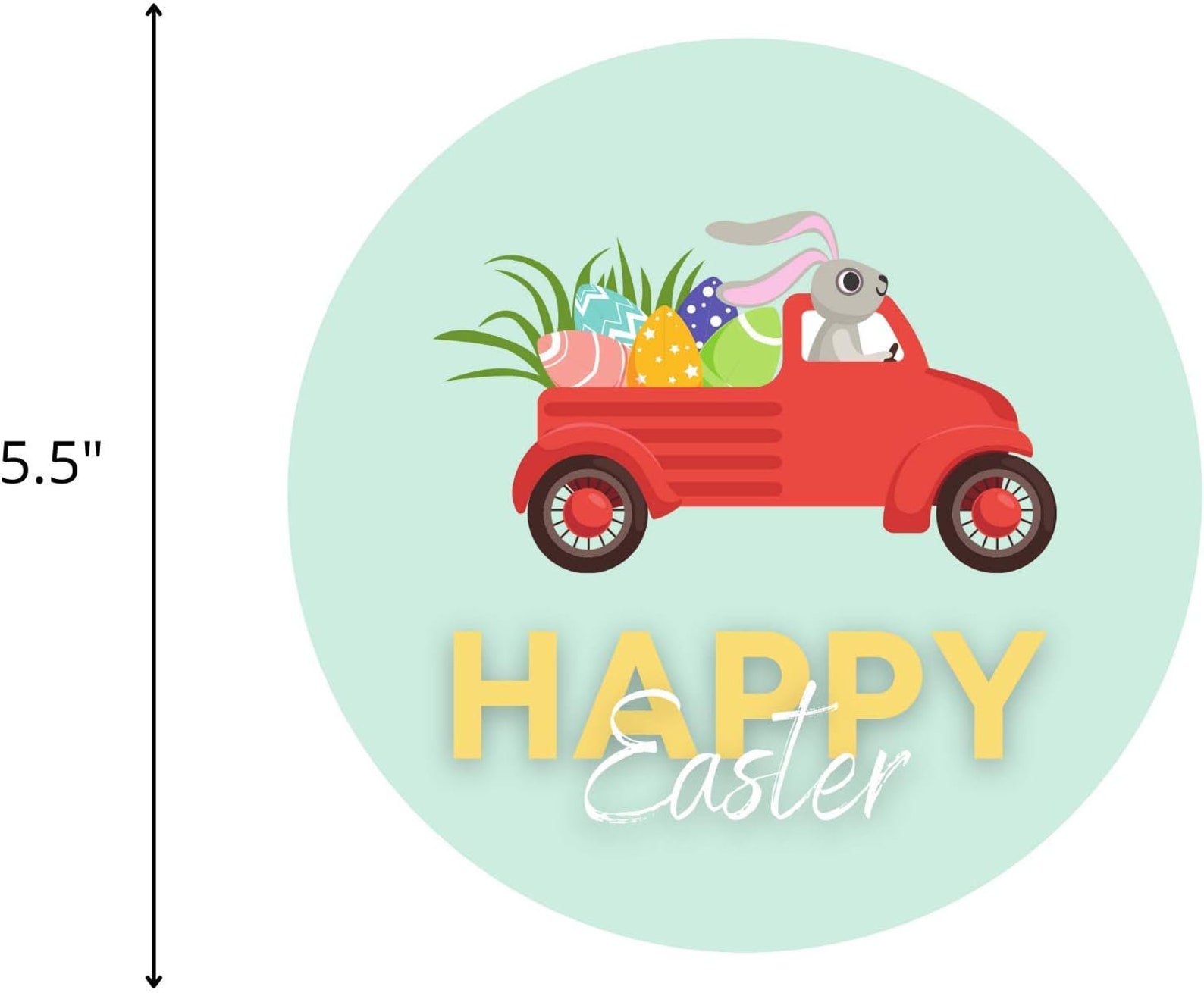 Happy Easter Car Magnet, Seasonal Decoration, Cute Bunny Driving Red ...