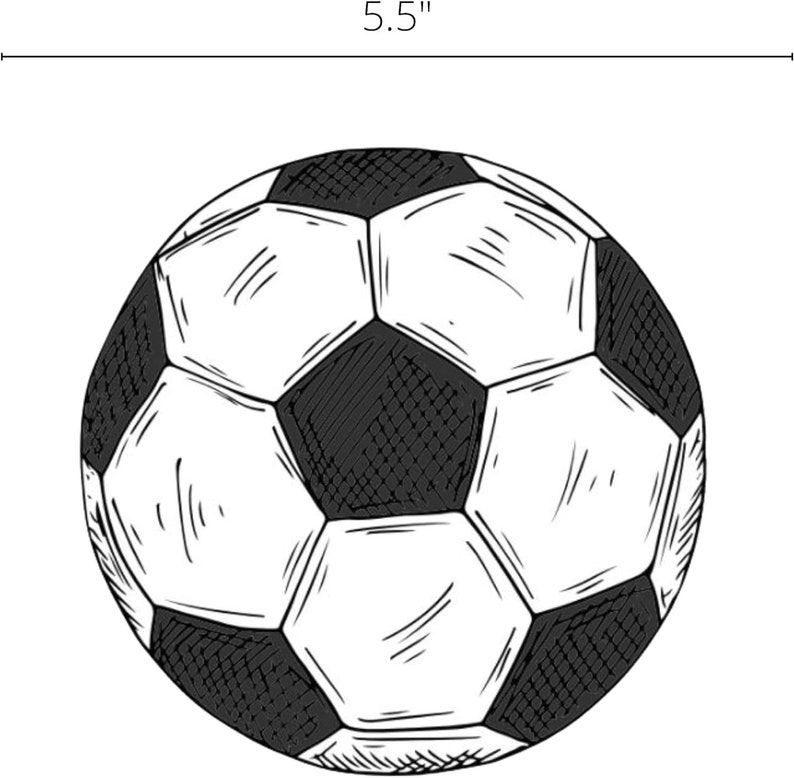 Hand Drawn Soccer Ball Car Magnet, Round Magnetic Decal for Lockers ...