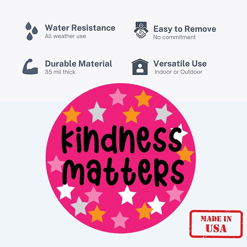 Kindness Matters Inspirational Decal, Inclusive Magnet for Lockers and ...
