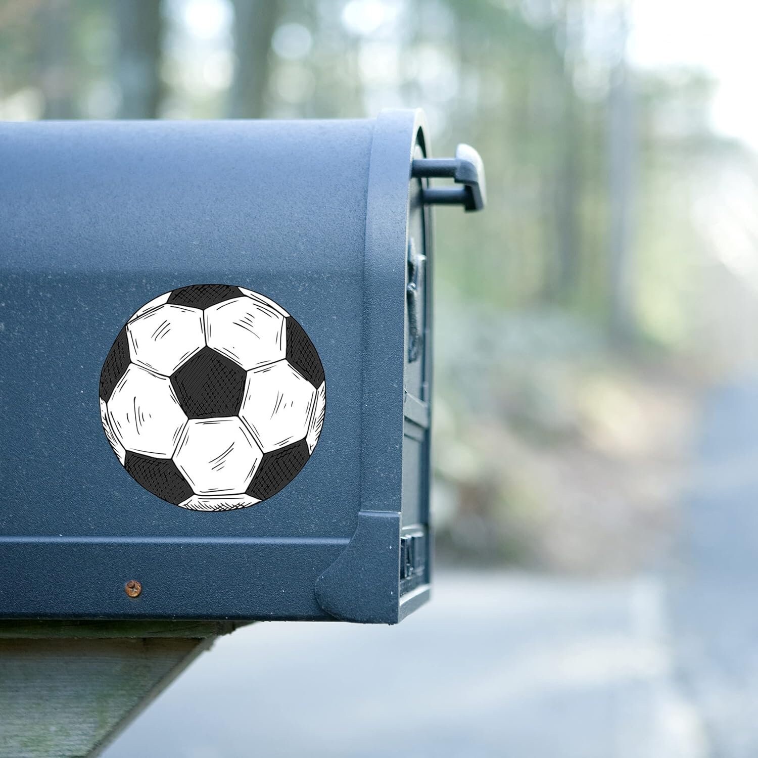 Hand Drawn Soccer Ball Car Magnet, Round Magnetic Decal for Lockers ...