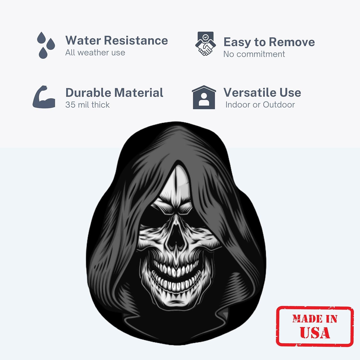 Magnetic Grim Reaper Head Decal for Fridge, Cars, Lockers or Mailboxes ...