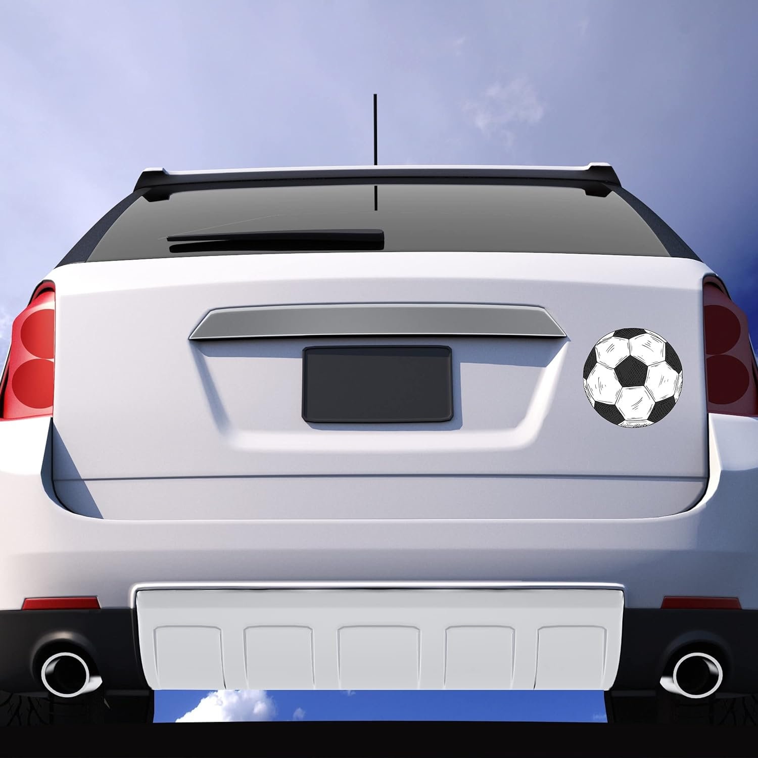 Hand Drawn Soccer Ball Car Magnet, Round Magnetic Decal for Lockers ...