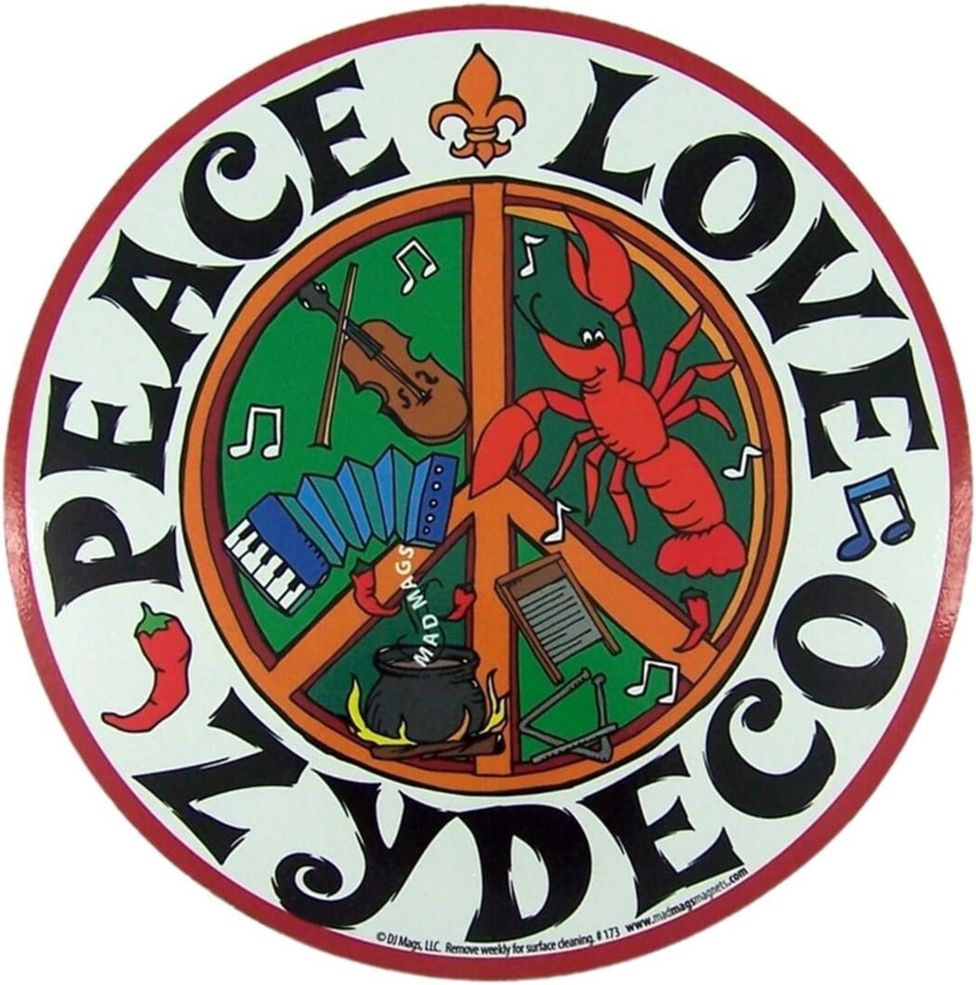 Louisiana Zydeco Cajun Music Magnetic Decal for Car Locker or Fridge, 5 ...