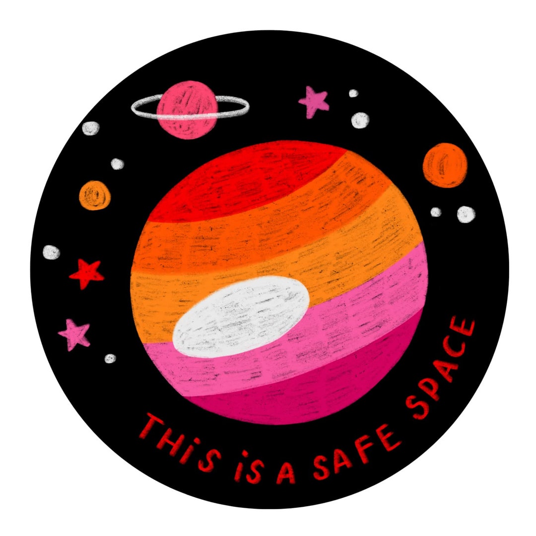 This is A Safe Space Magnet, Round Inspirational Decal for Cars ...