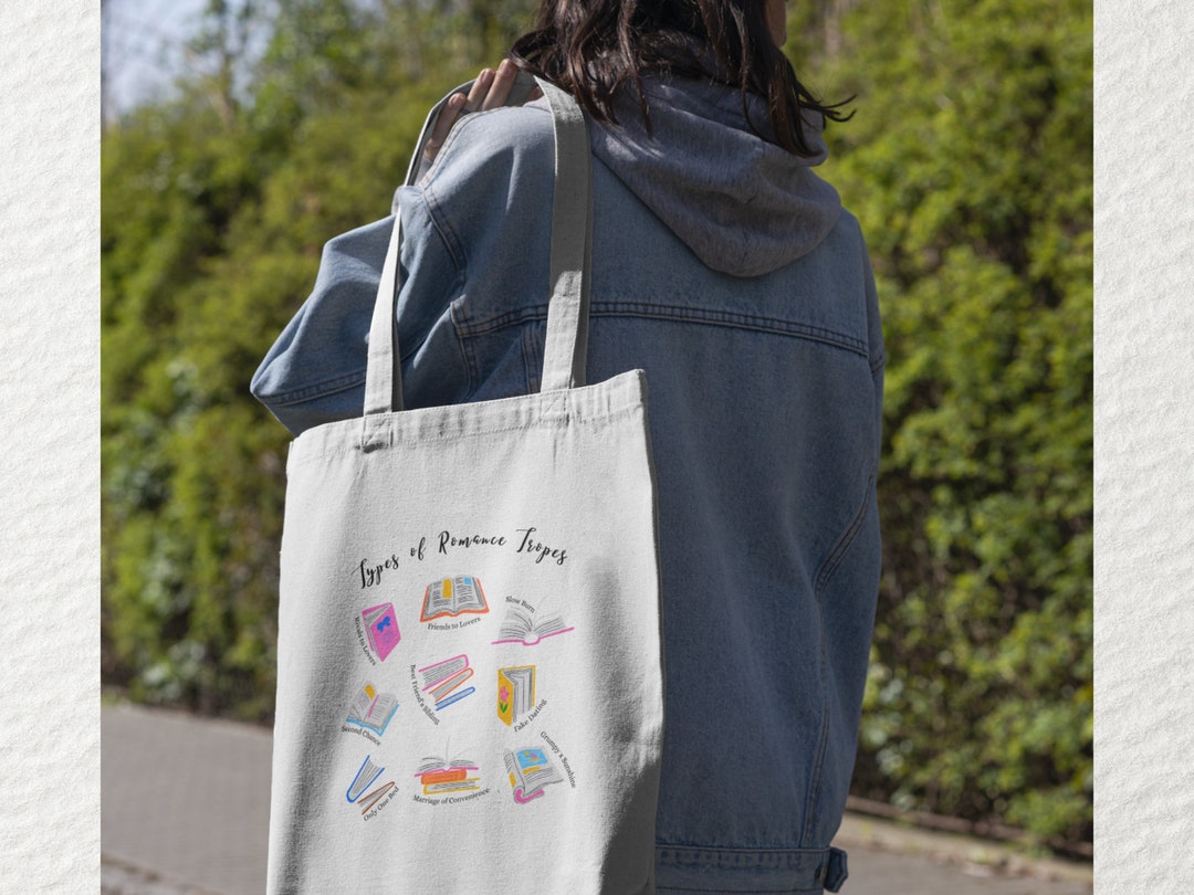 Romance Book Tropes Tote Bag | Book Lover Tote Bag | Reader Gift ...