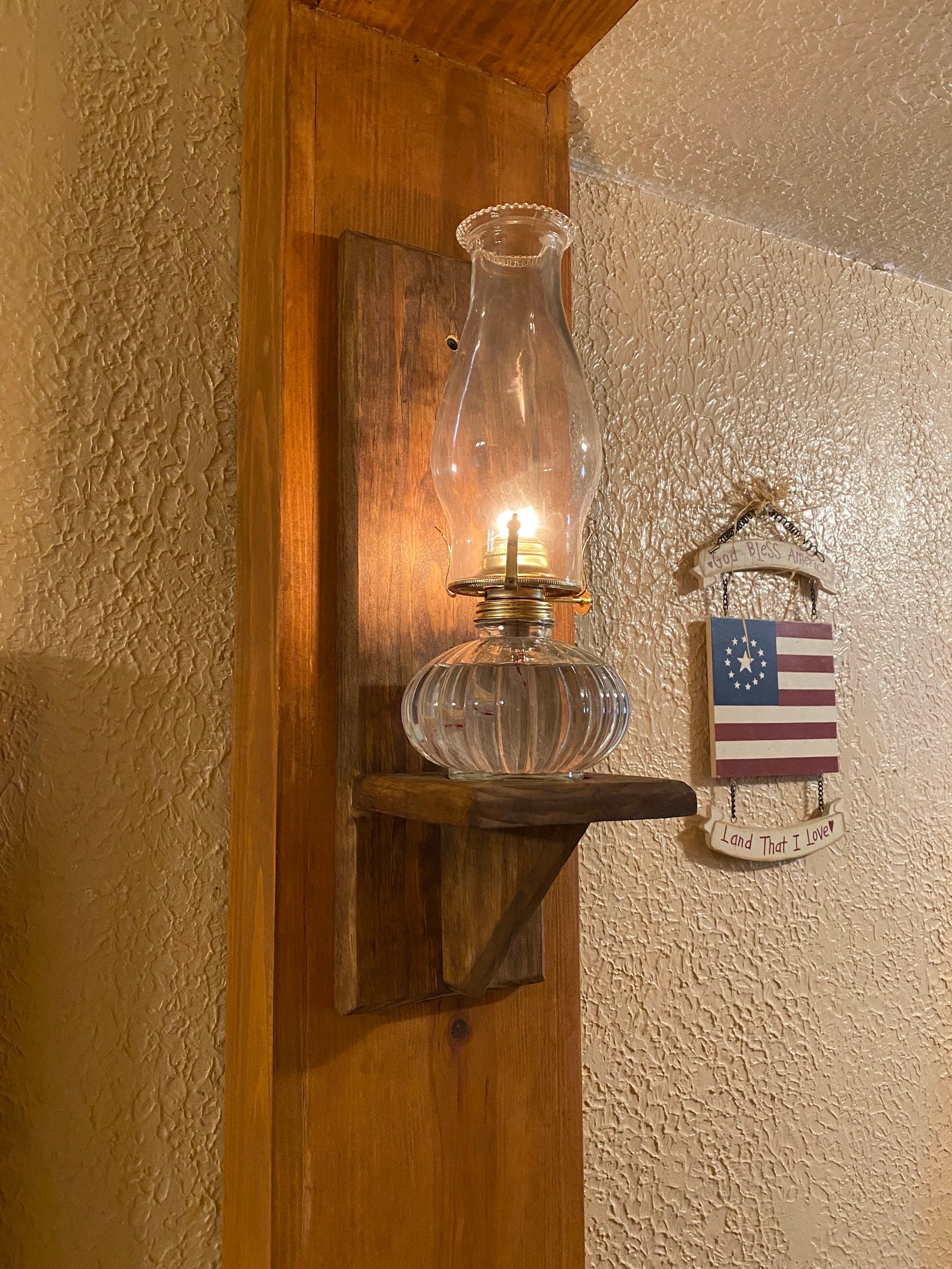 Oil Lamp Sconce, Candle Sconce, Medium Wall Shelf oil Lamp Not Included ...