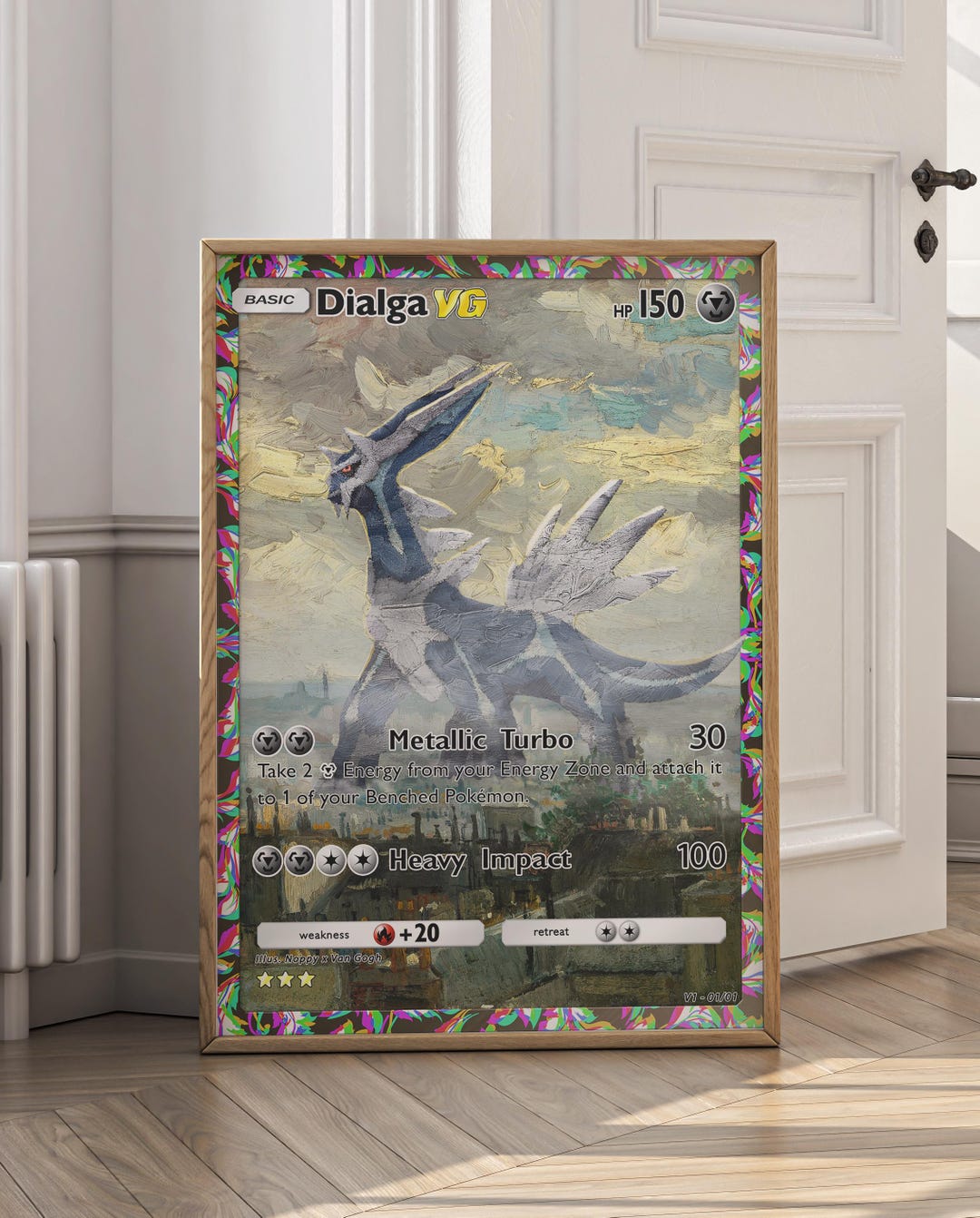Van Gogh Dialga Pokémon Card Poster, Original Gift, Dialga Poster, Wall ...