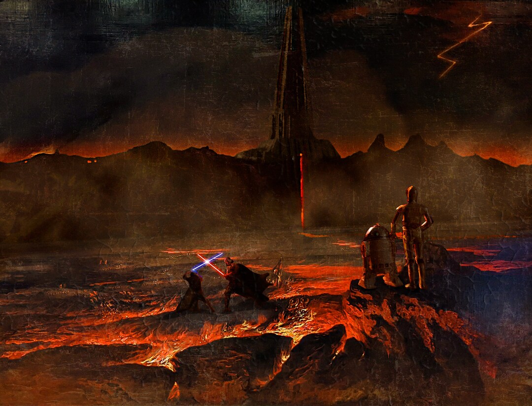 STAR WARS Visual Poster Duel on Mustafar Artwork Pandemonium Interior ...