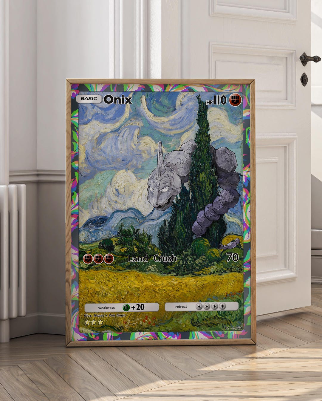 Onix Van Gogh Pokémon Card Poster, Original Gift, Onix Poster, Wall ...