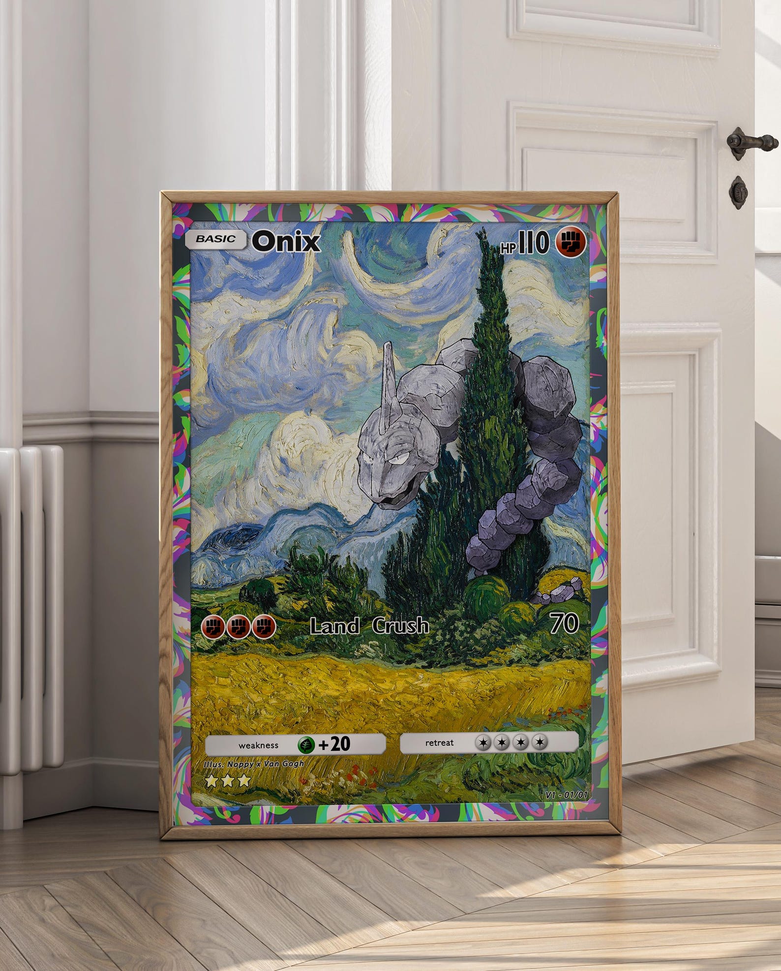 Onix Van Gogh Pokémon Card Poster, Original Gift, Onix Poster, Wall ...