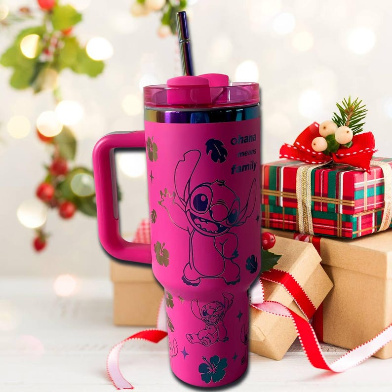Stitch Laser Engraved Tumbler: 40oz Stainless Steel Gift - Etsy
