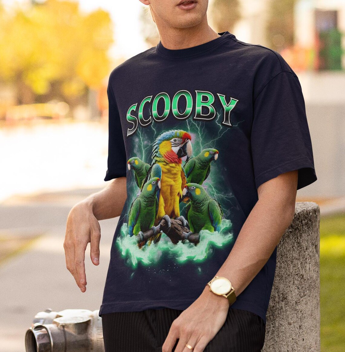 Retro Custom Parrot Bootleg Rap Tee Custom Pet Shirt Bootleg Rap Tee ...