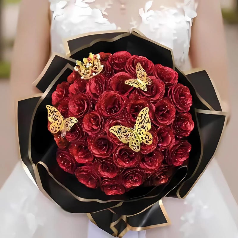 Glitter Roses Bouquet - Etsy