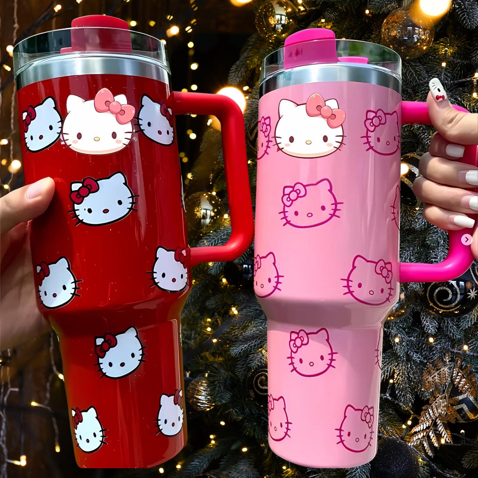 Hello Kitty Laser Engraved Tumbler Cute Kitty Tumbler Christmas ...