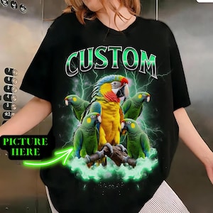Retro Custom Parrot Bootleg Rap Tee Custom Pet Shirt Bootleg Rap Tee ...
