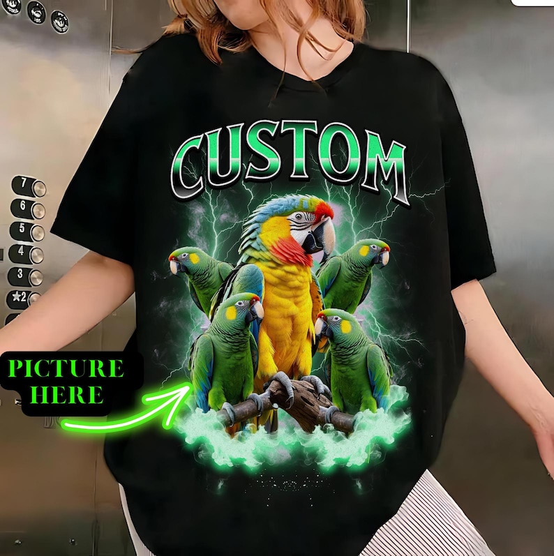 Retro Custom Parrot Bootleg Rap Tee Custom Pet Shirt Bootleg Rap Tee ...