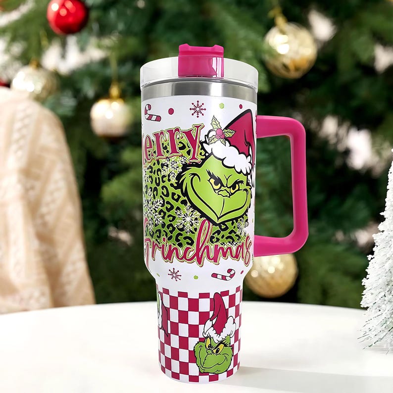 Grinch Christmas Tumbler: 40oz Insulated Travel Mug - Etsy