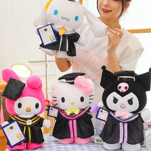 Sanrio Anime Plush Hello Kitty Graduation Gift Doll Kawaii Soft Stuffed ...