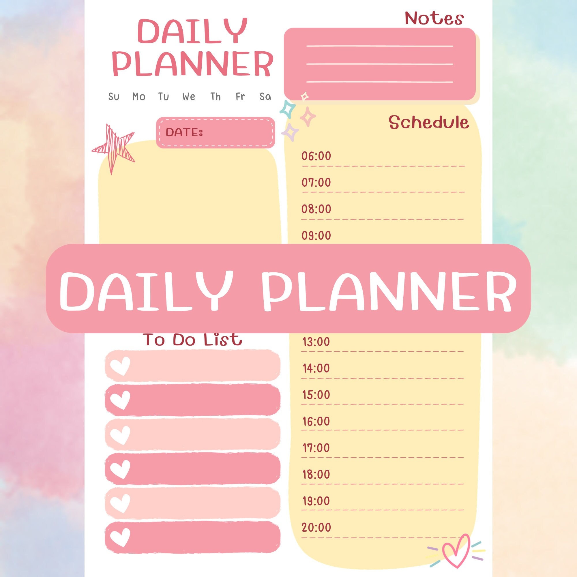 Cute Daily Planner - Etsy