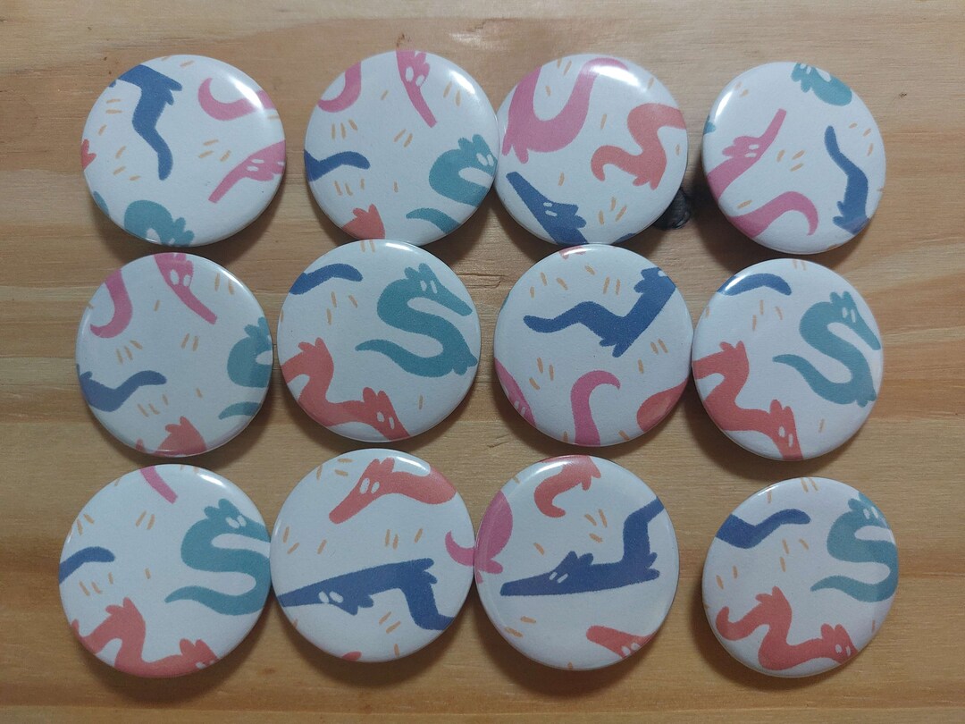 Pastel Worm on a String Buttons - Etsy