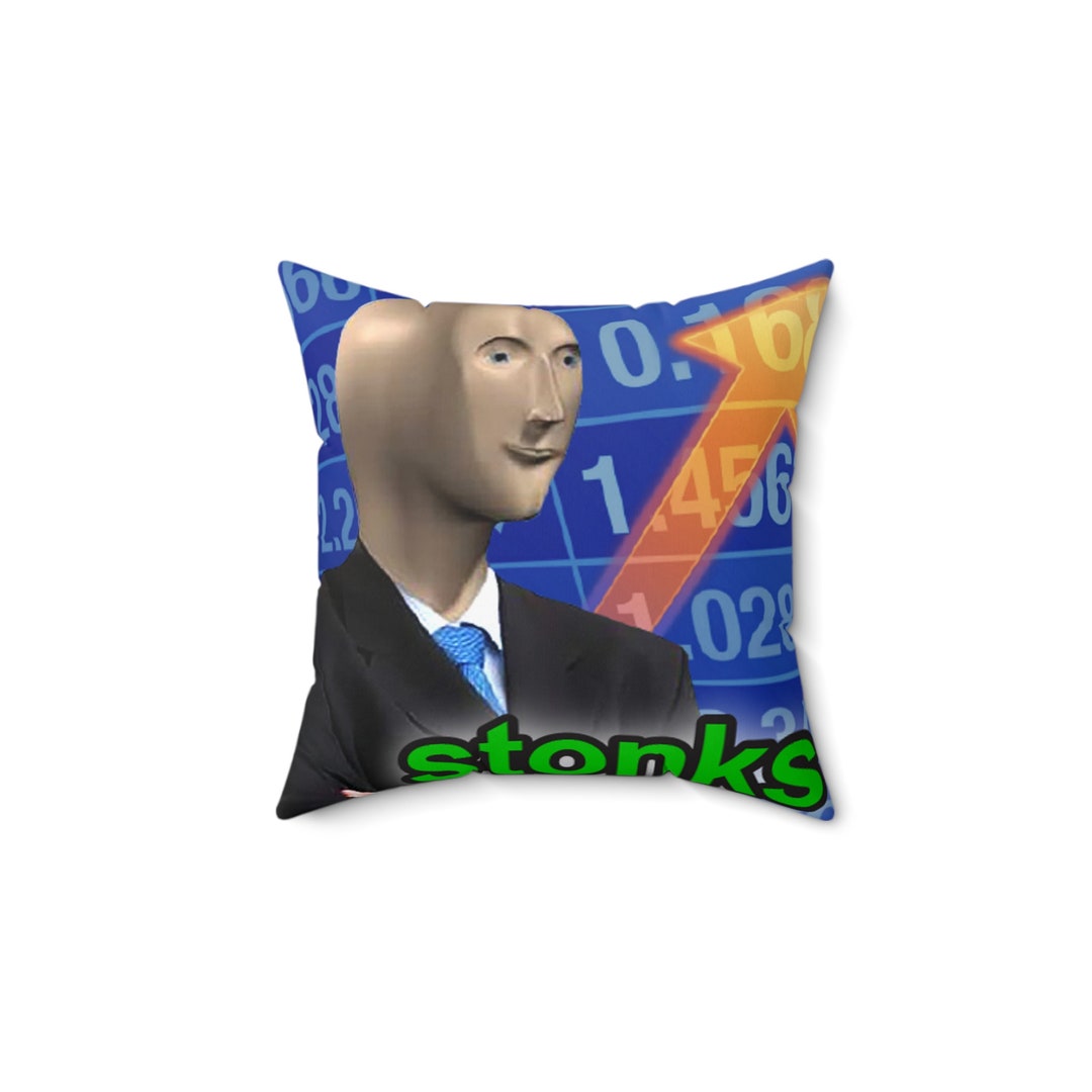 Meme Pillow Stonks Spun Polyester Square Pillow - Etsy