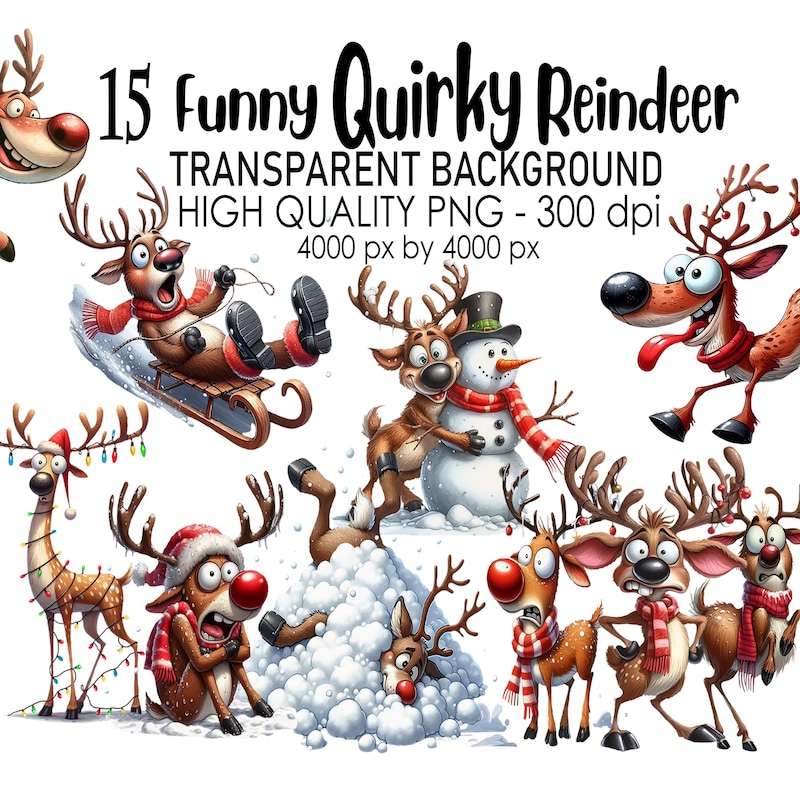 Reindeer Clip Art - Etsy
