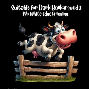 10 Transparent Background Funny Cows Jumping Fences Clip Art, PNG 300 ...