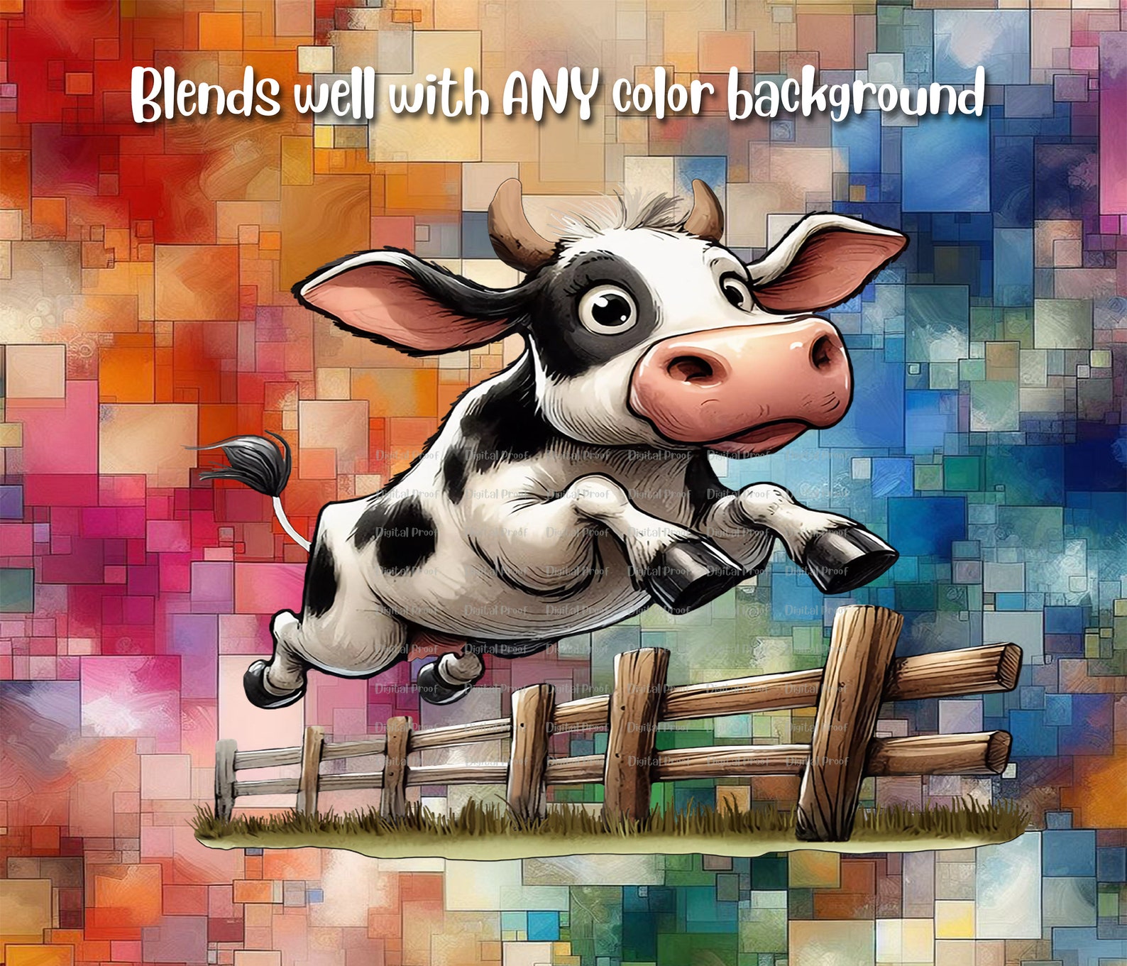 10 Transparent Background Funny Cows Jumping Fences Clip Art, PNG 300 ...