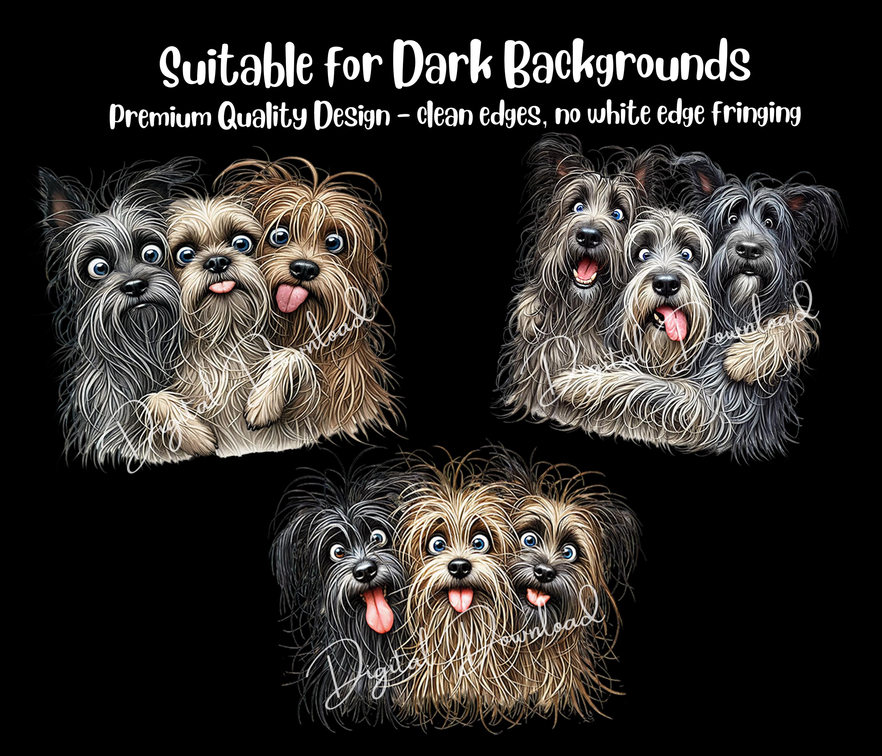 25 Scruffy Dog Besties Clip Art: Whimsical Pups PNG (digital Download ...