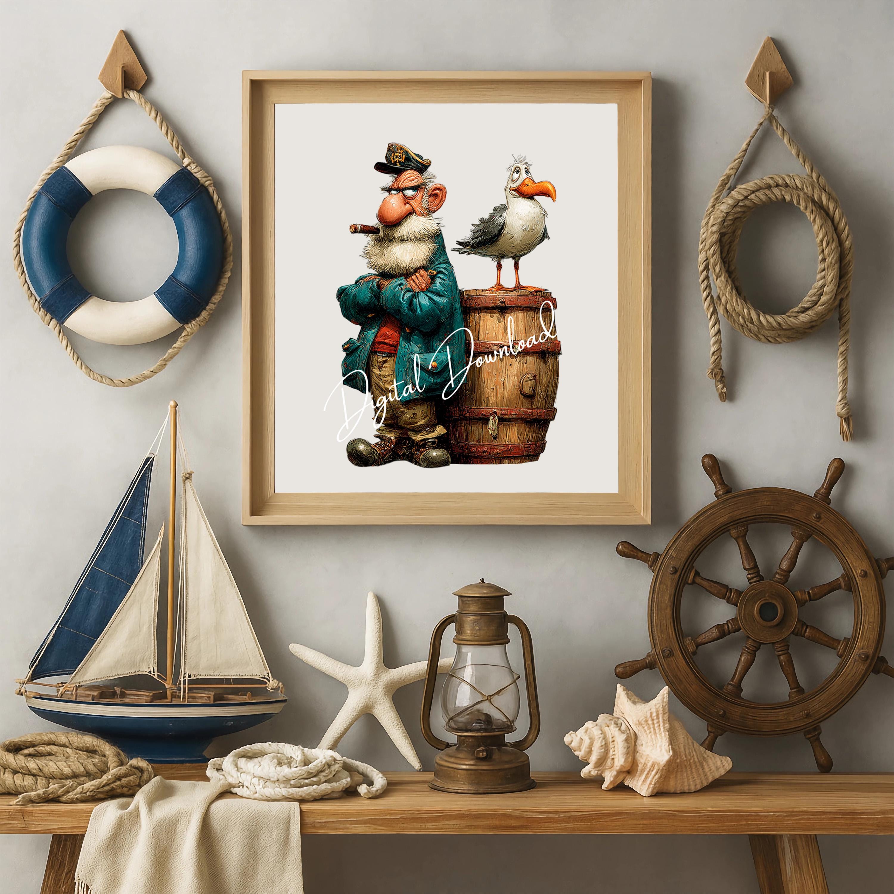 Grumpy Salty Sea Captain PNG Clipart: 18 Nautical Old Men Grandpa ...