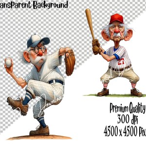 20 Funny Grandpa Old Man Baseball Clip Art PNG Transparent Background ...