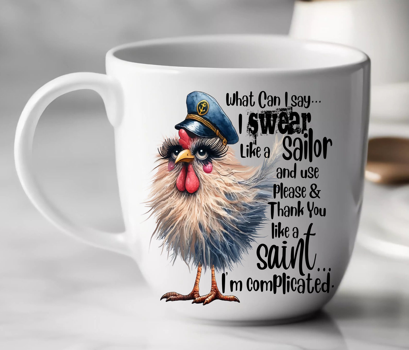 Sailor and Saint Chicken, Funny Sarcastic Saying Quote and Clipart ...