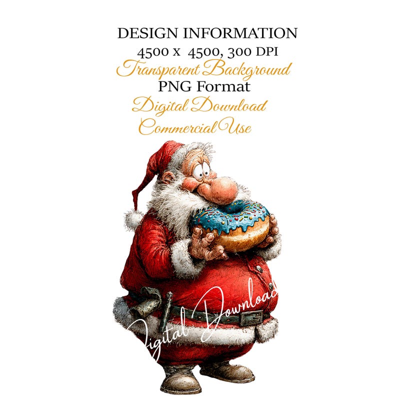 Funny Santa Claus PNG Clipart: 15 Whimsical Christmas Food Graphics ...