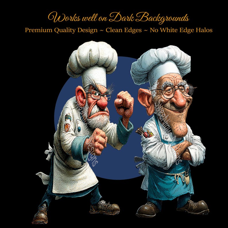 Funny Old Man Chefs PNG Clipart, 44 Whimsical Sassy Characters Kitchen ...