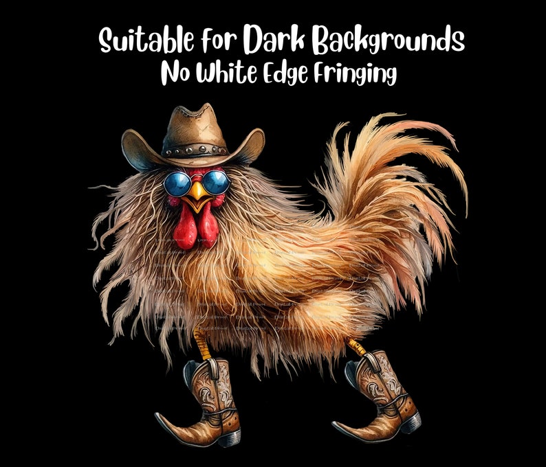 20 Funny Sassy Country Chickens, Transparent Background PNG, 300 DPI High Quality Digital ...