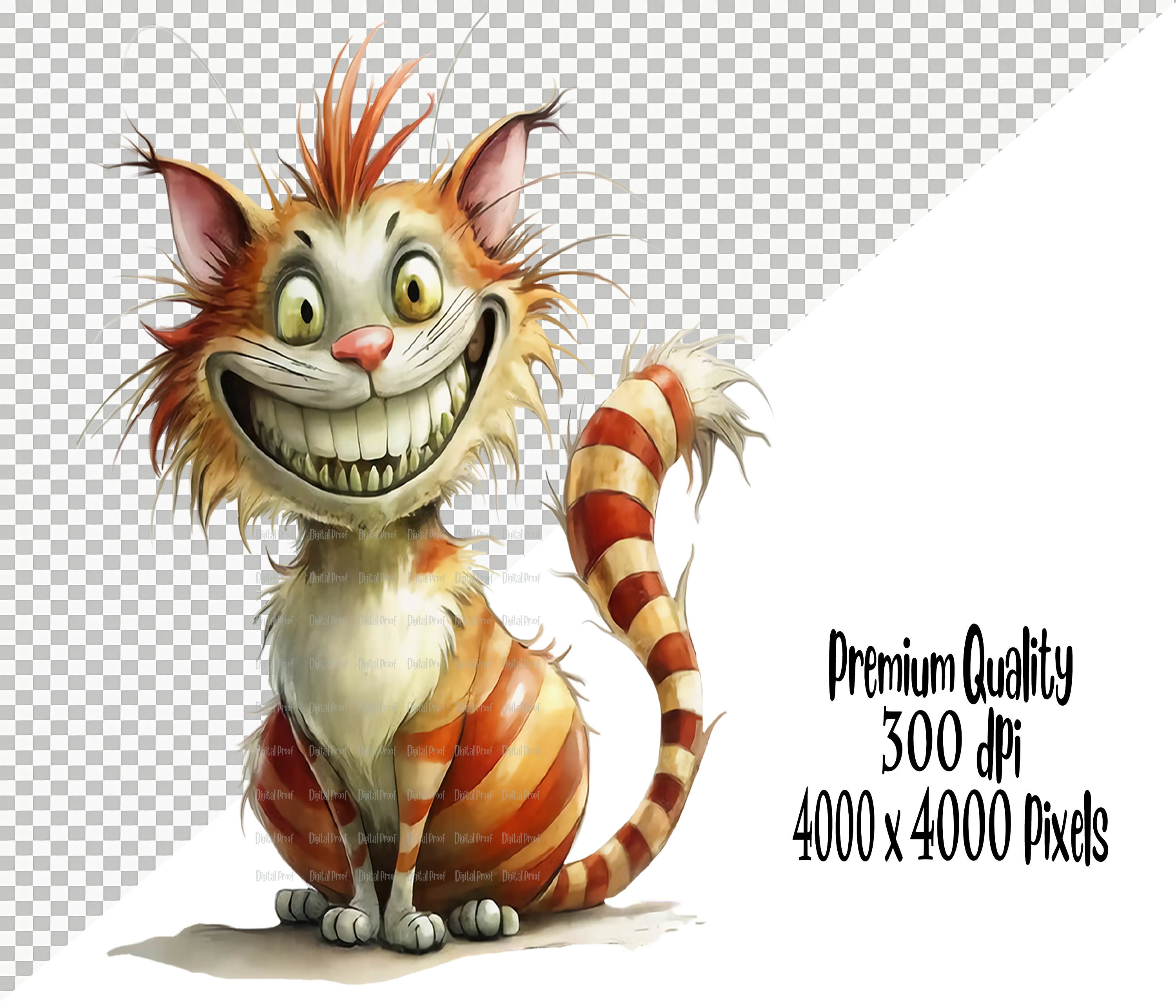 16 Transparent Background Funny Cheshire Cats Clip Art, PNG 300 Dpi ...