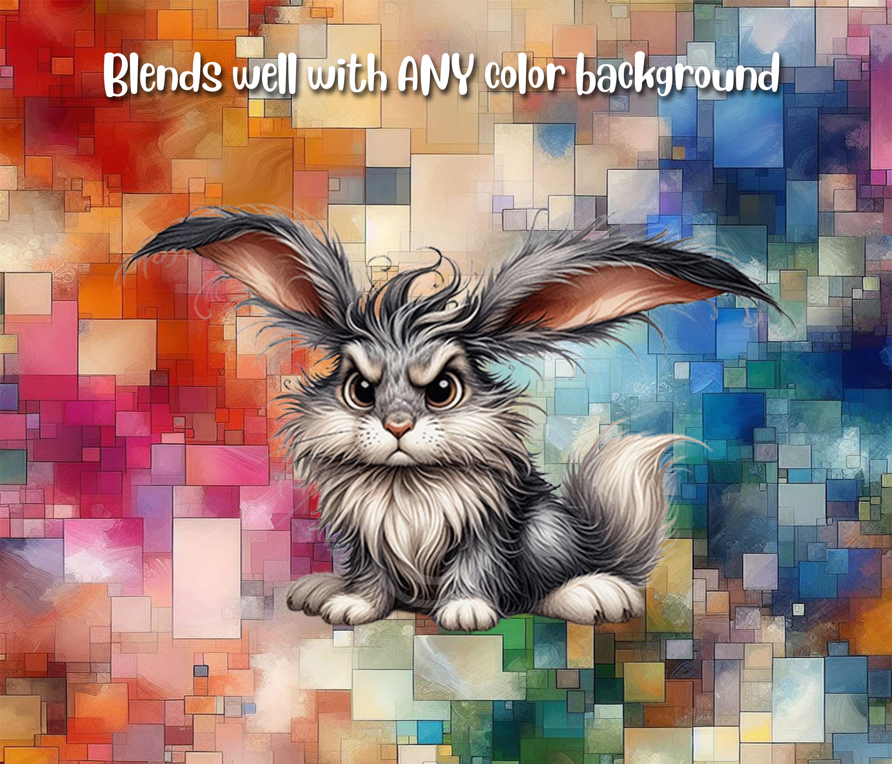 18 Transparent Background Grumpy Bunny Rabbit Clip Art, PNG 300 Dpi ...