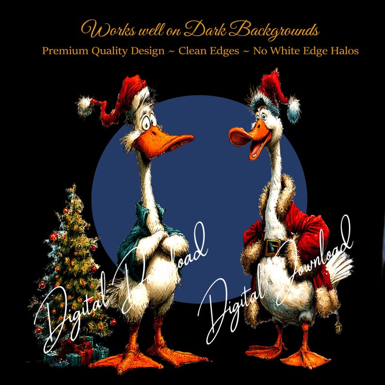 Funny Christmas Goose PNG Clipart: Silly Holiday Geese, 15 Transparent ...