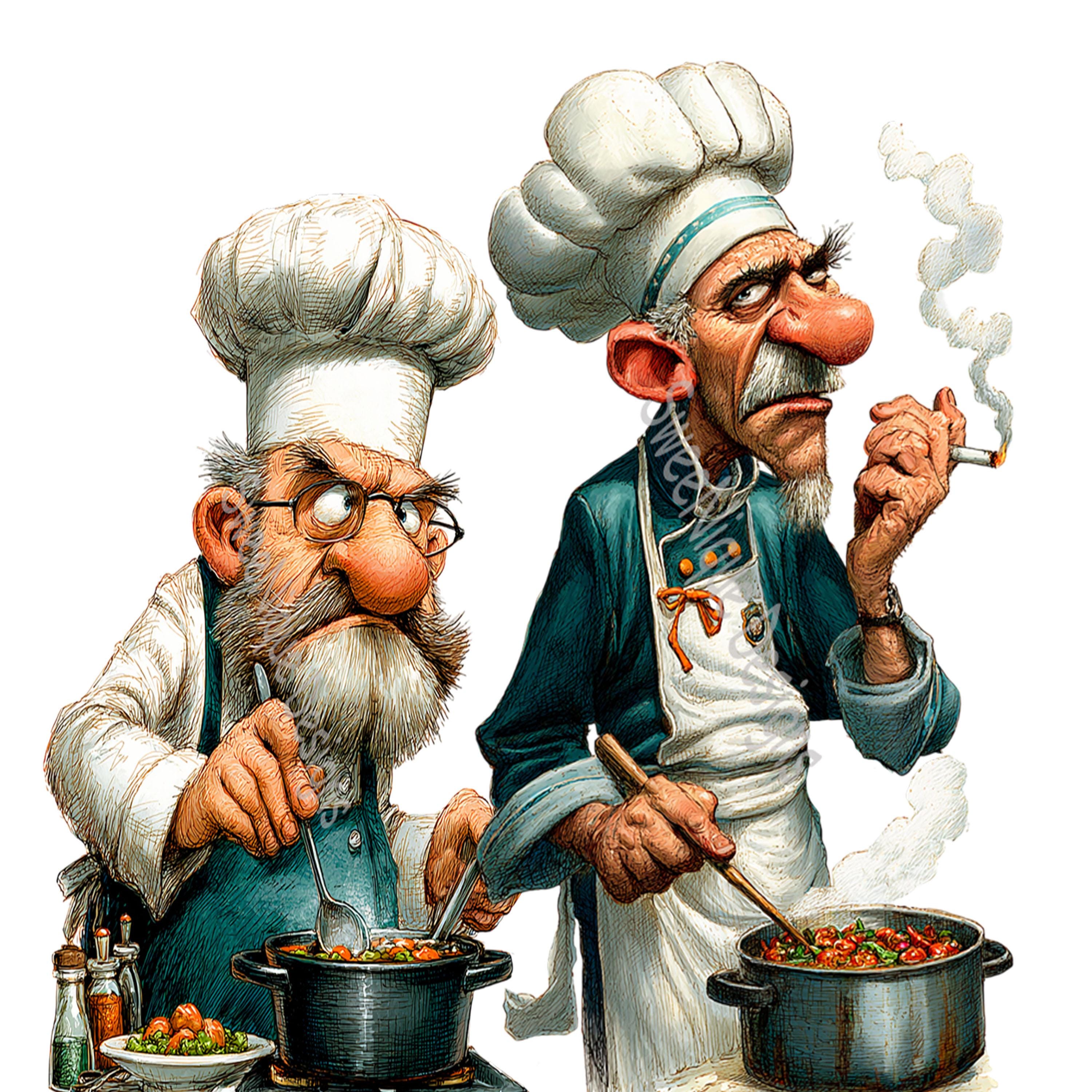 Funny Old Man Chefs PNG Clipart, 44 Whimsical Sassy Characters Kitchen ...