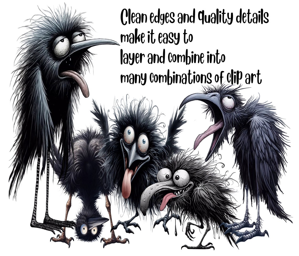 21 Transparent Background Funny Crazy Crows Clip Art, PNG 300 Dpi High ...
