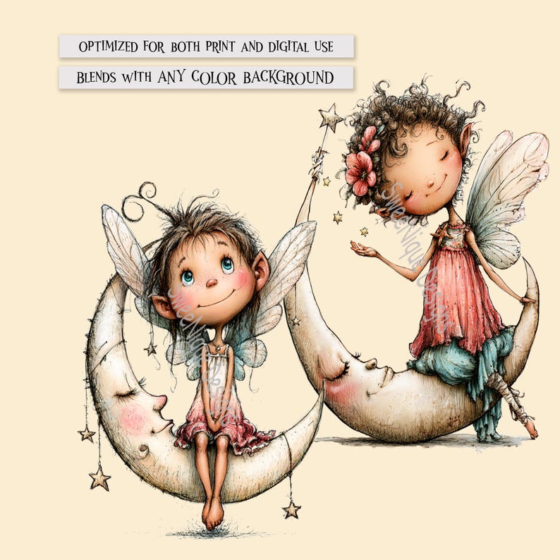 Storybook Whimsy Fairy PNG Clipart, Girl Catch a Falling Star ...