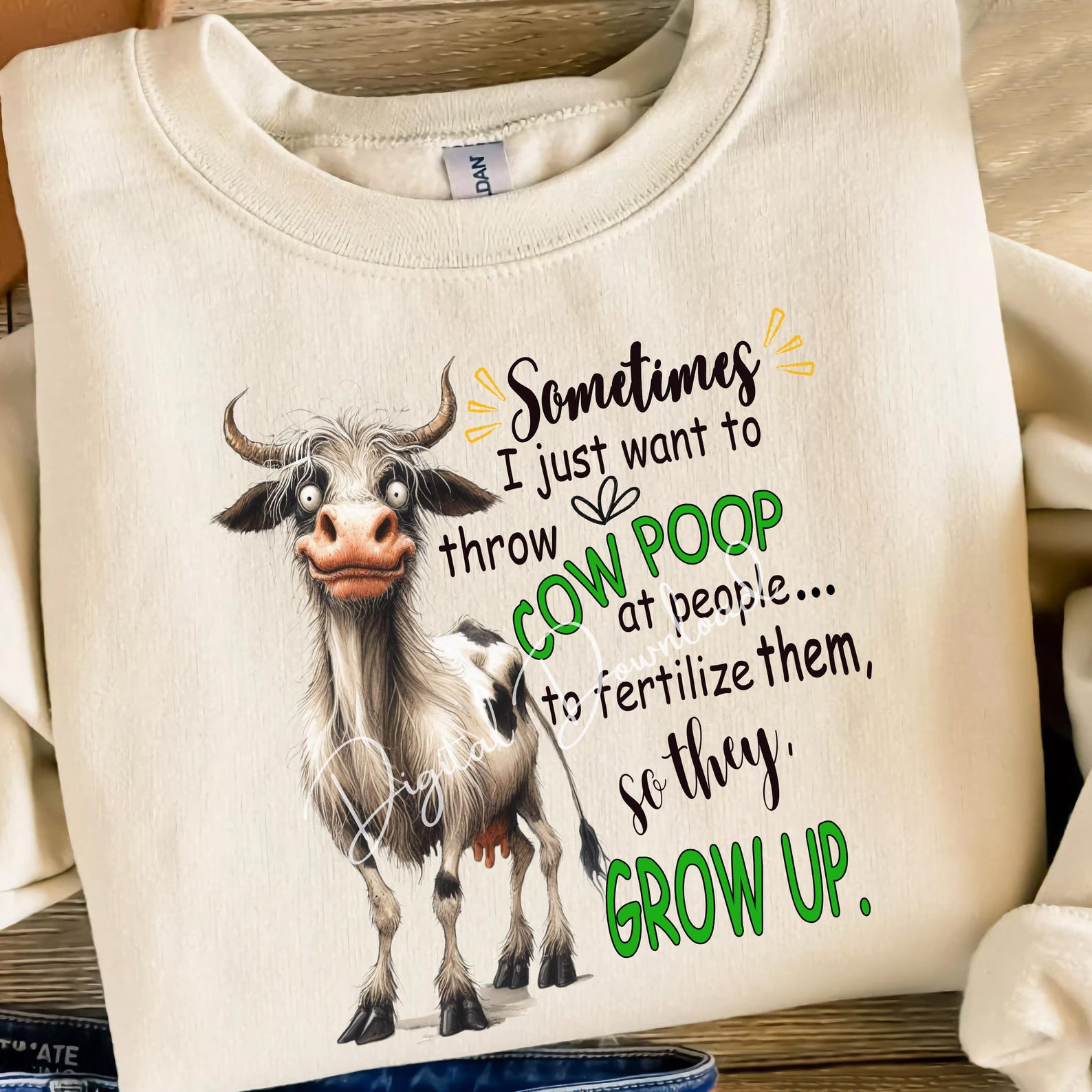 Throw Cow Poop Funny Cow, Sarcastic Saying Quote Clip Art PNG ...