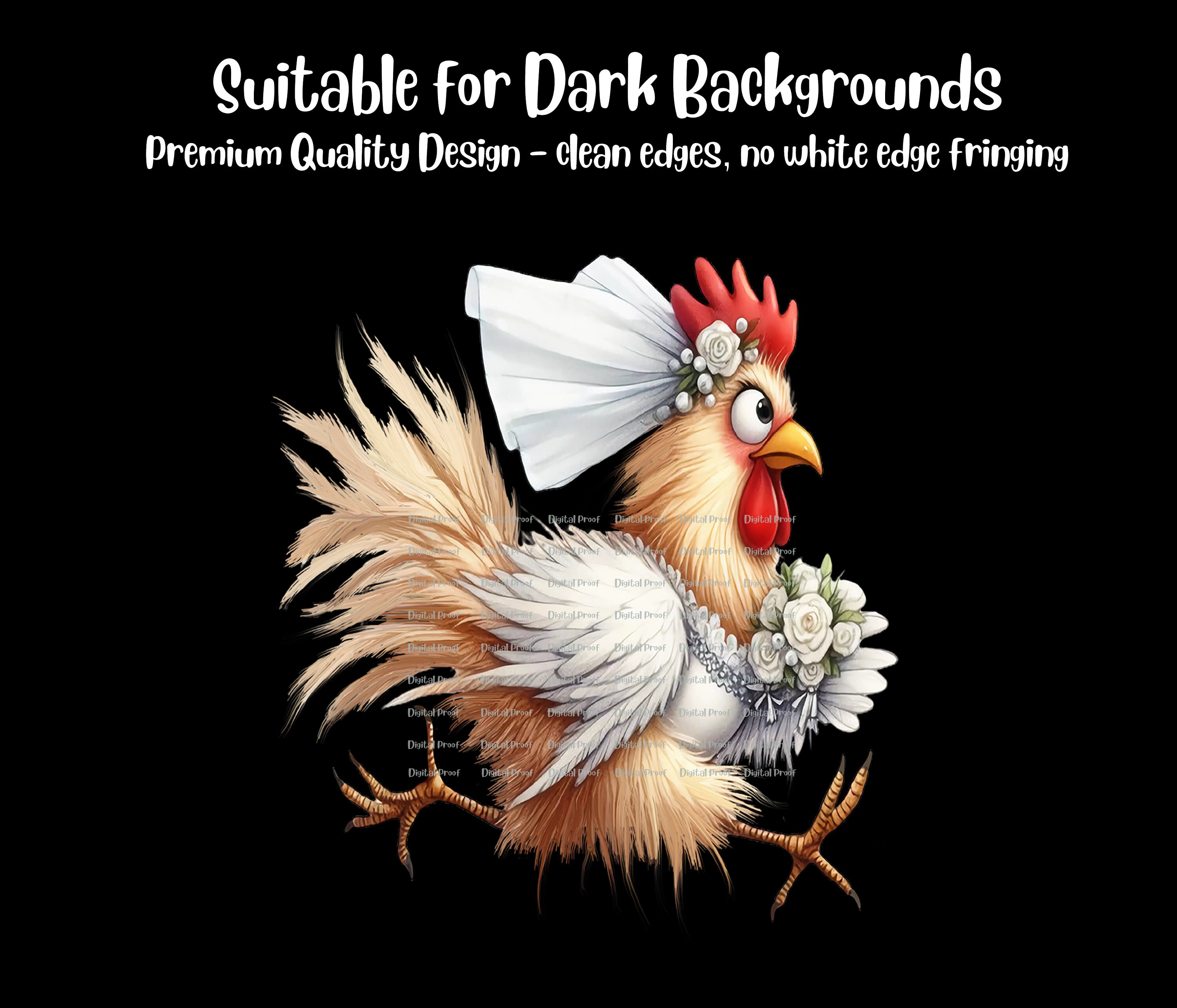 Funny Chicken Brides Clip Art, PNG Watercolor Style (digital Download ...