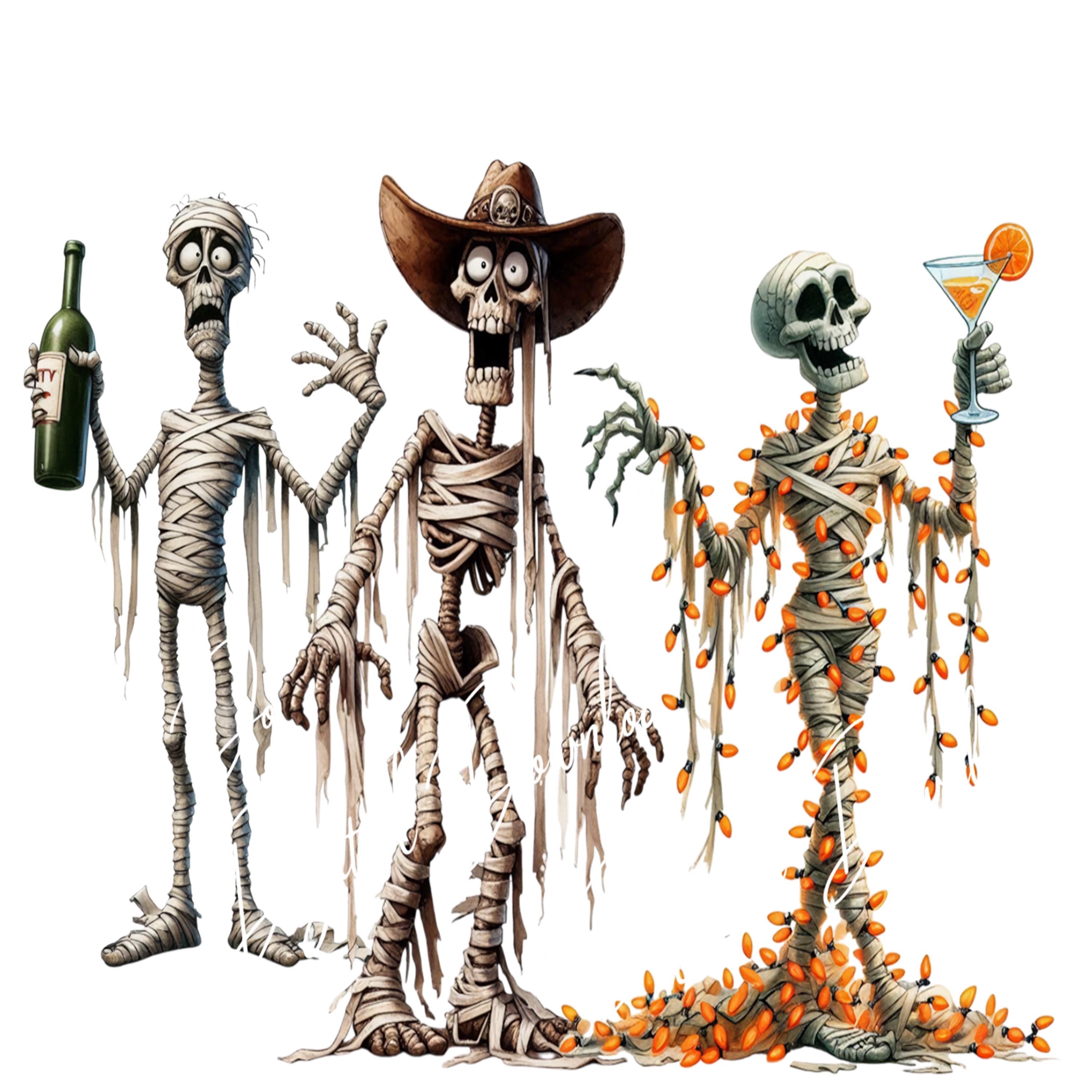 Funny Halloween Clipart: Cute Spooky Mummy Graphics (25 Transparent ...